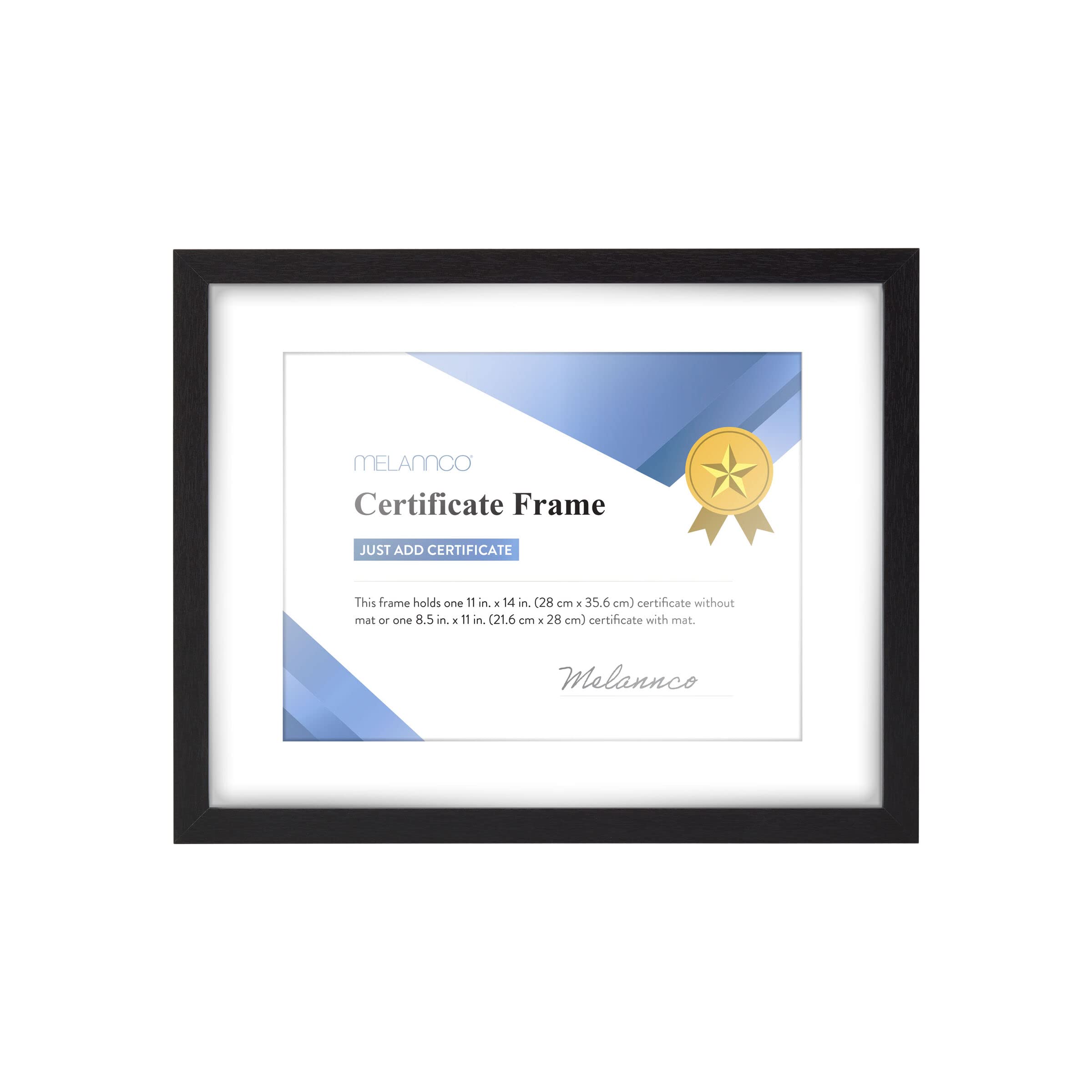 Snapklik.com : Melannco 15x12 Inch Black Matted Wood Certificate Frame ...