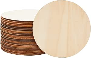 Amazon.com: Juvale 24 Pack Unfinished Wood Circles for Crafts, 4 Inch ...
