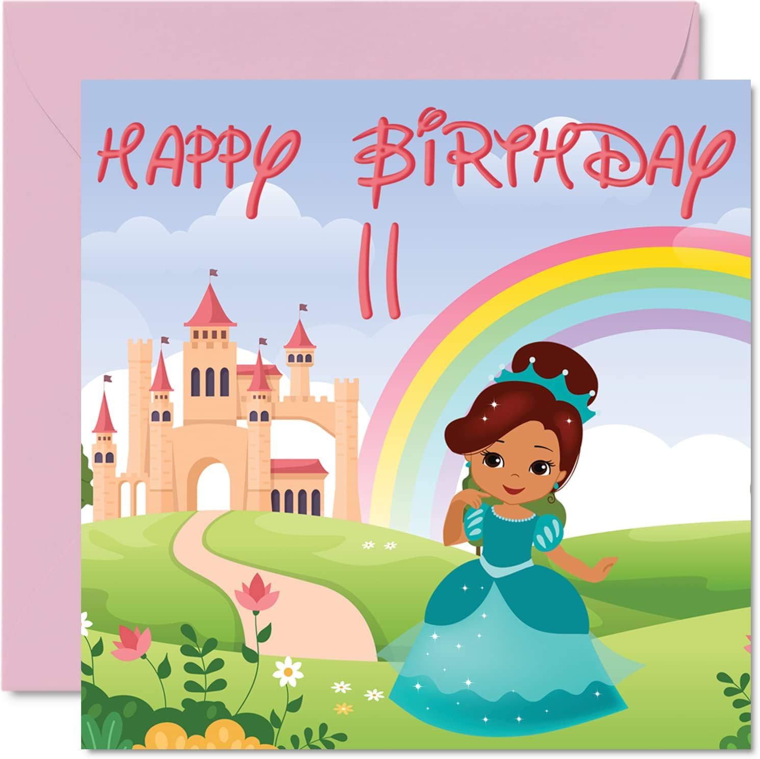 11th Birthday Card Girl - Princess Castle - Happy Birthday Card 11 Year ...