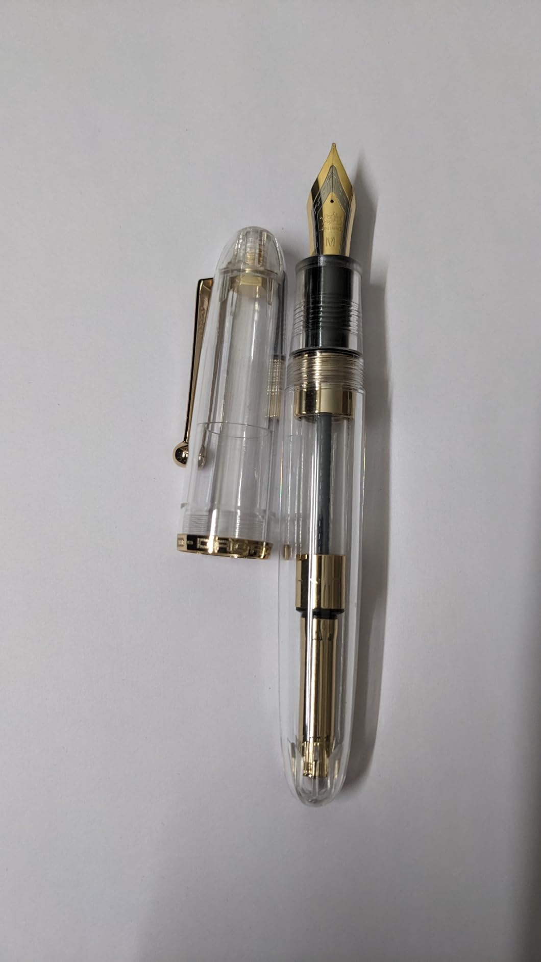 SCHMIDT Jinhao 9019 Fountain Pen Dadao Series Transparent Gold Trim #8 ...