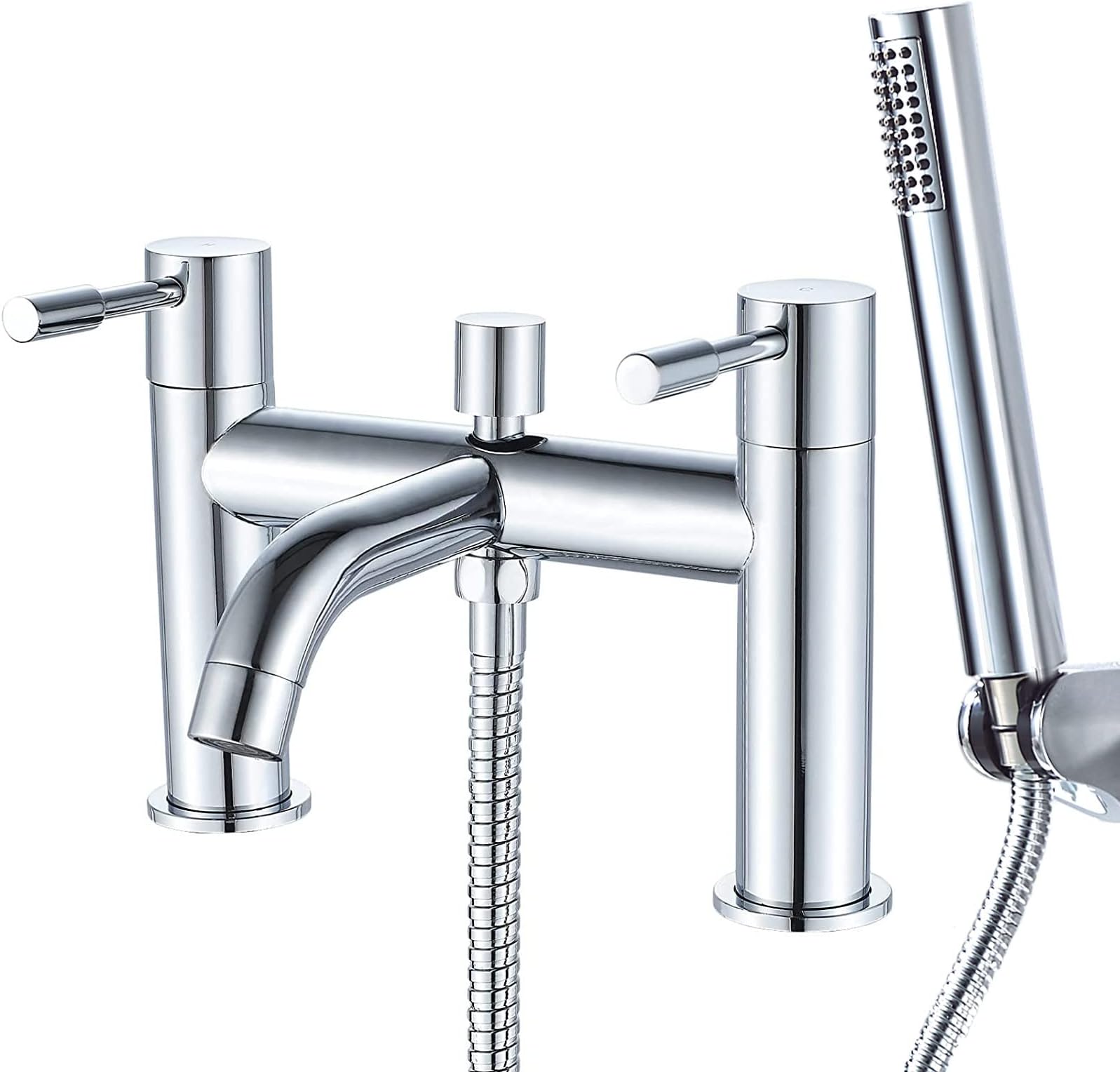 Nes Home Modern Chrome Bath Shower Bridge Deck Mounted Mixer Tap and ...