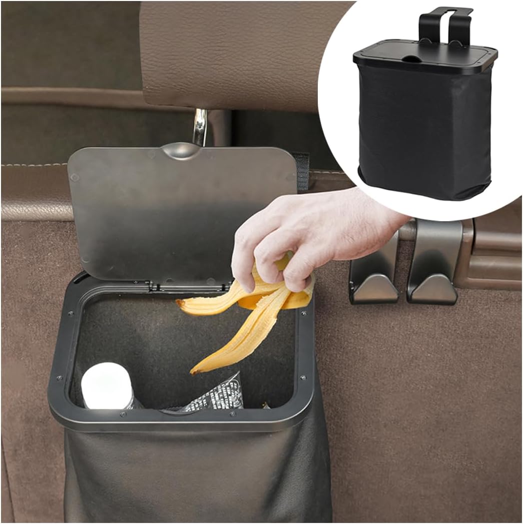 Amazon.com: AUCELI Car Trash Can, Leak-Proof Garbage Bin with Lid ...