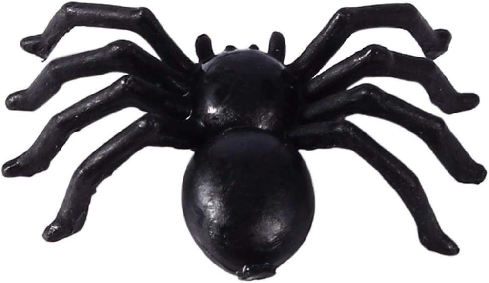 Tyenaza 50pcs Halloween Plastic Black Spider, Halloween Decorative ...