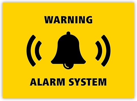 10 x Alarm System Stickers - Yellow - Security Alarm Warning Sign - for ...