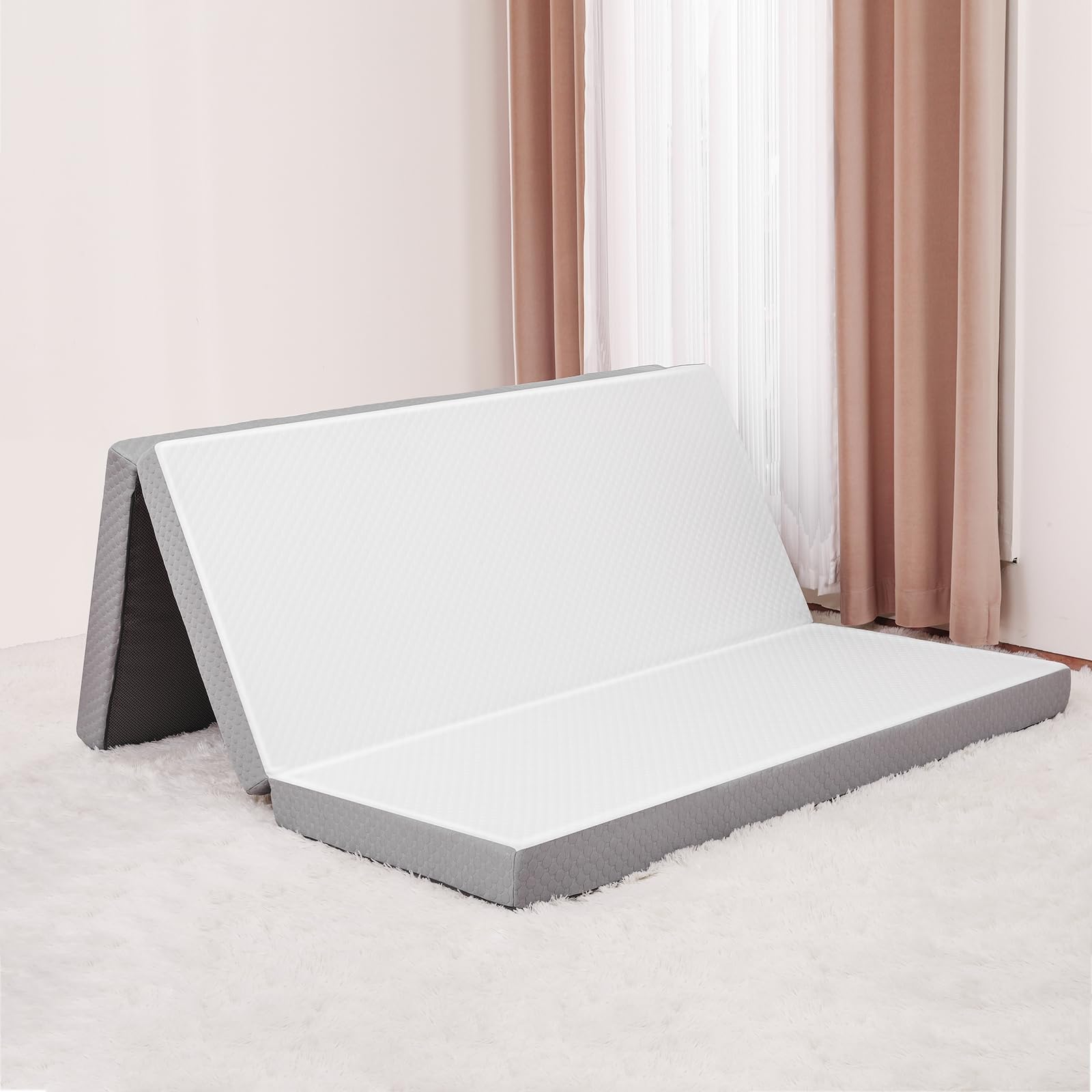Amazon.com: Forias Memory Foam Folding Mattress Queen, 4 Inch Tri-fold ...