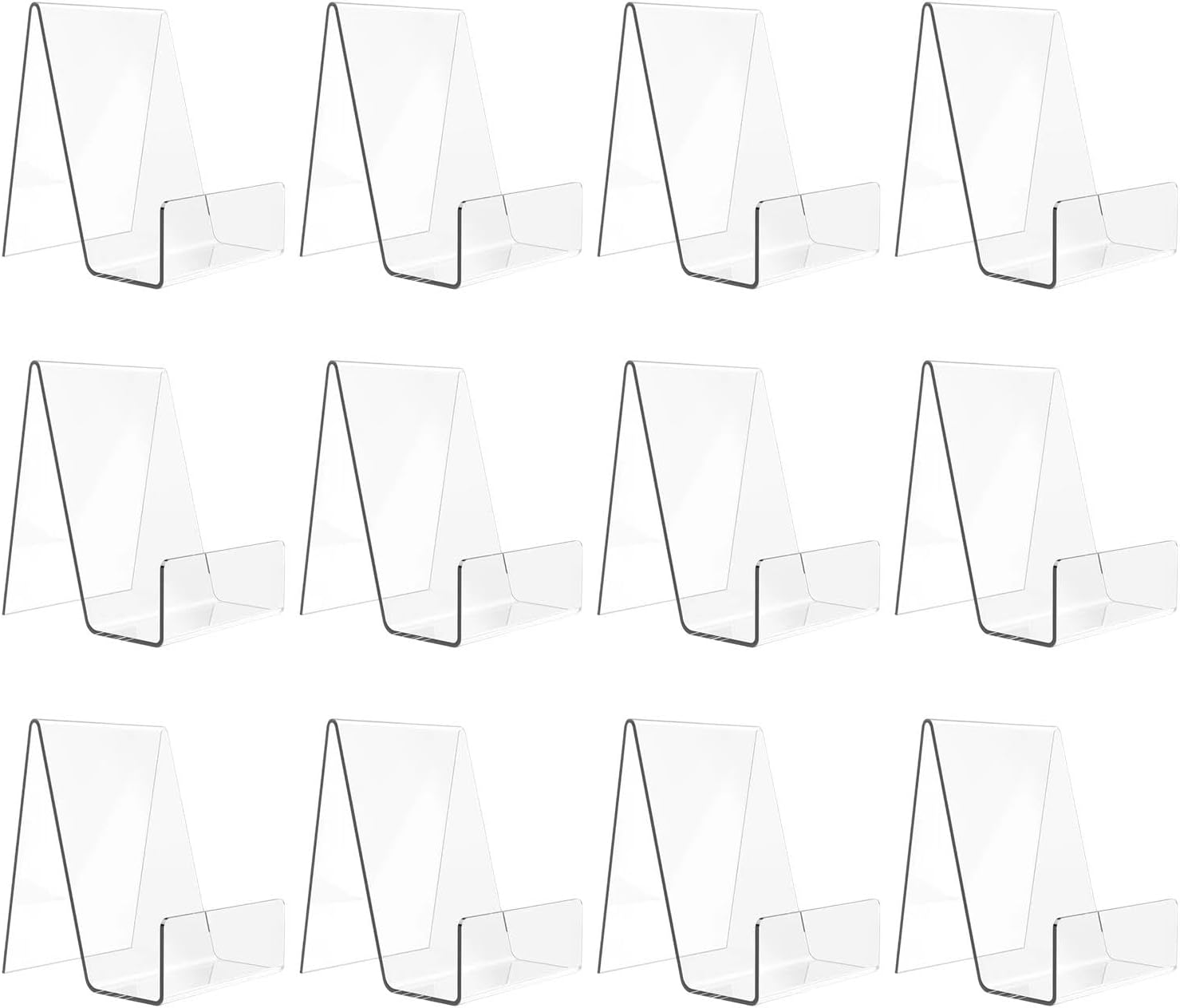 12 Pack Acrylic Book Stand, Book Display Stand Phone Stand Transparent ...