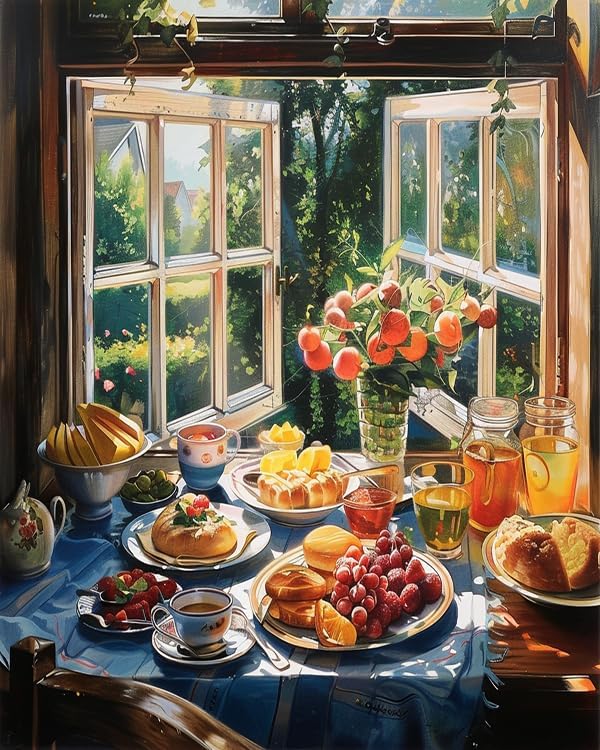 Amazon.com: PIPISKY DIY Paint by Numbers on Canvas,Still Life of Food ...
