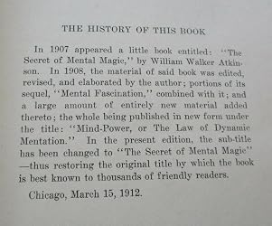 Mind-Power: The Secret Of Mental Magic: Atkinson, William Walker ...