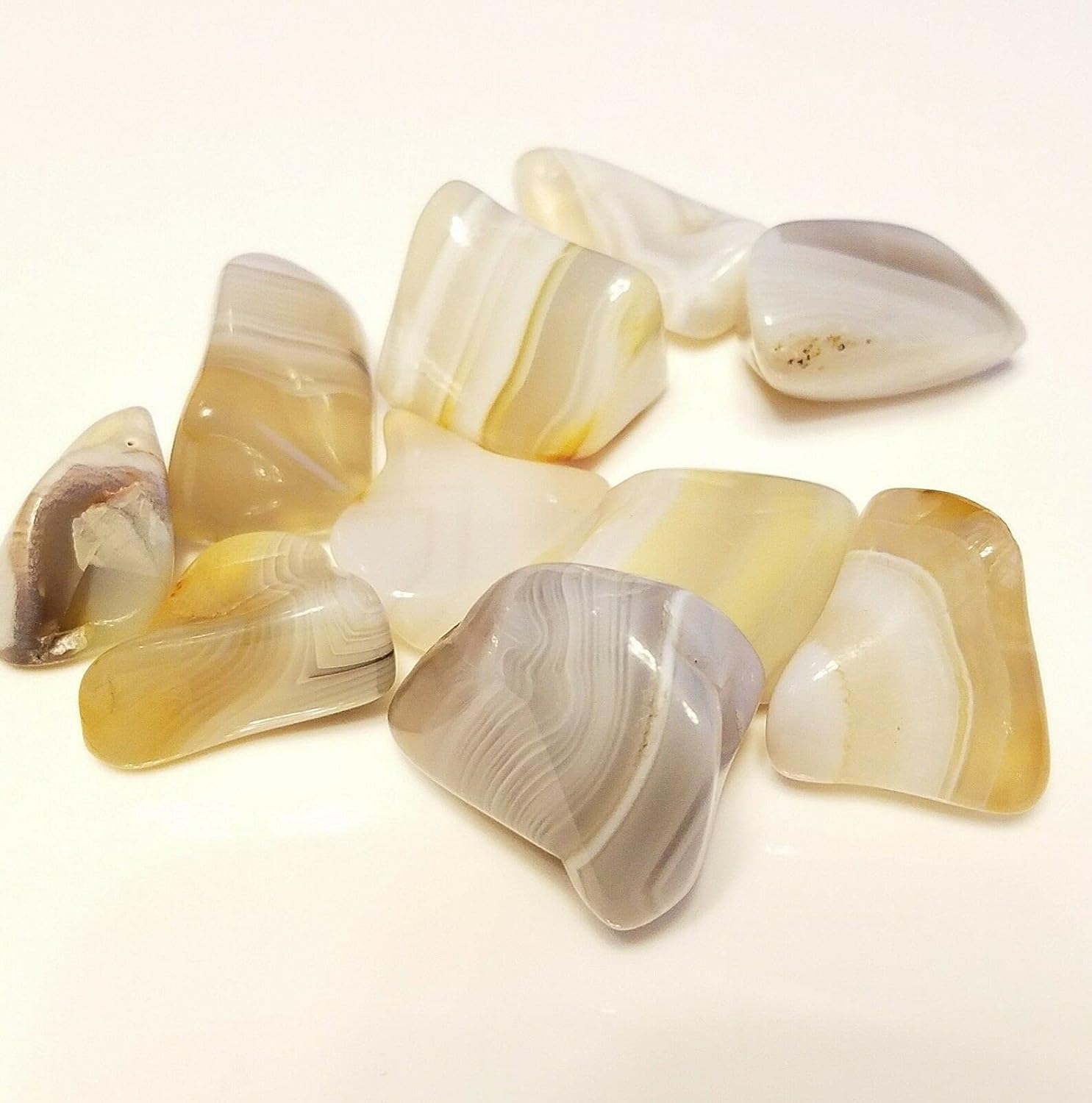Amazon.com: 5-10 Stones Gem Rock Specimen, 1/4 Lb Tumbled Large Banded ...