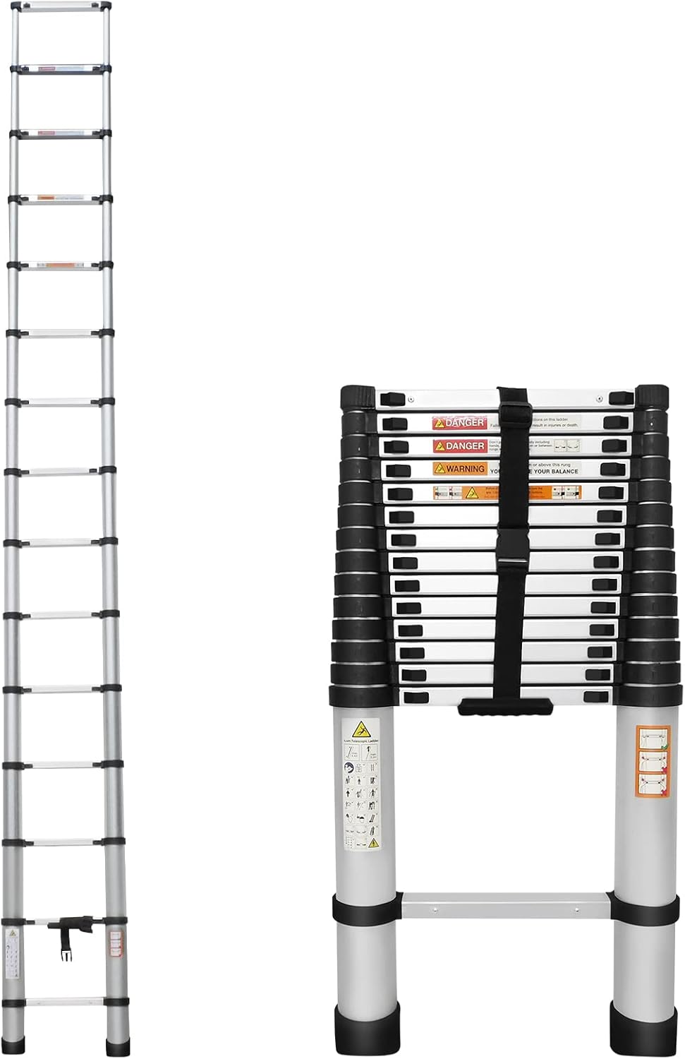 Telescopic Ladder Folding 14 4FT Aluminium Extension Ladder With Safety telescopic-ladder-folding-14-4ft-aluminium-extension-ladder-with-safety