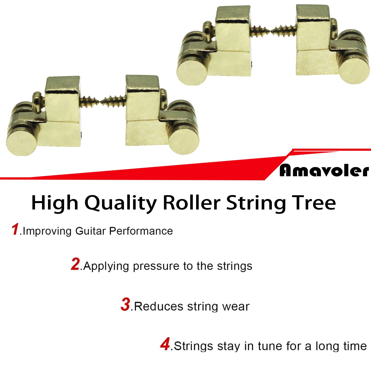 Snapklik.com : Amavoler Set Of 4 Guitar Roller String Tree Roller ...