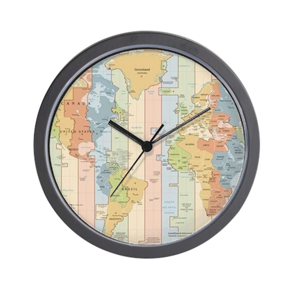 Amazon.com: CafePress World Time Zone Map 10" Wall Clock for Livingroom ...