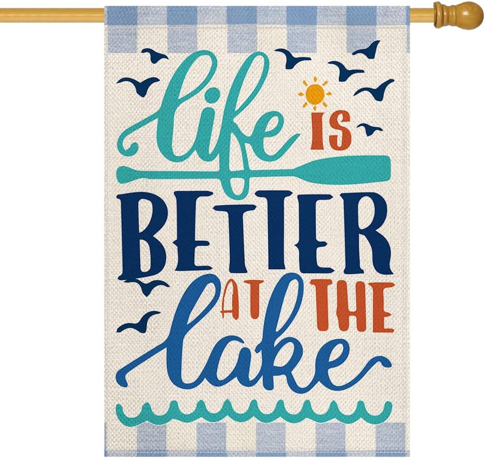 Amazon.com : Lake Home Decor Life is Better at The Lake House Flag Lake ...