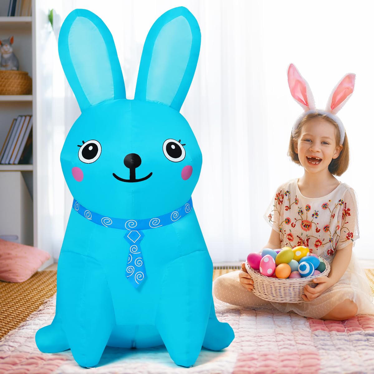 Snapklik.com : GOOSH 5 FT Easter Inflatables Bunny Outdoor Decorations ...