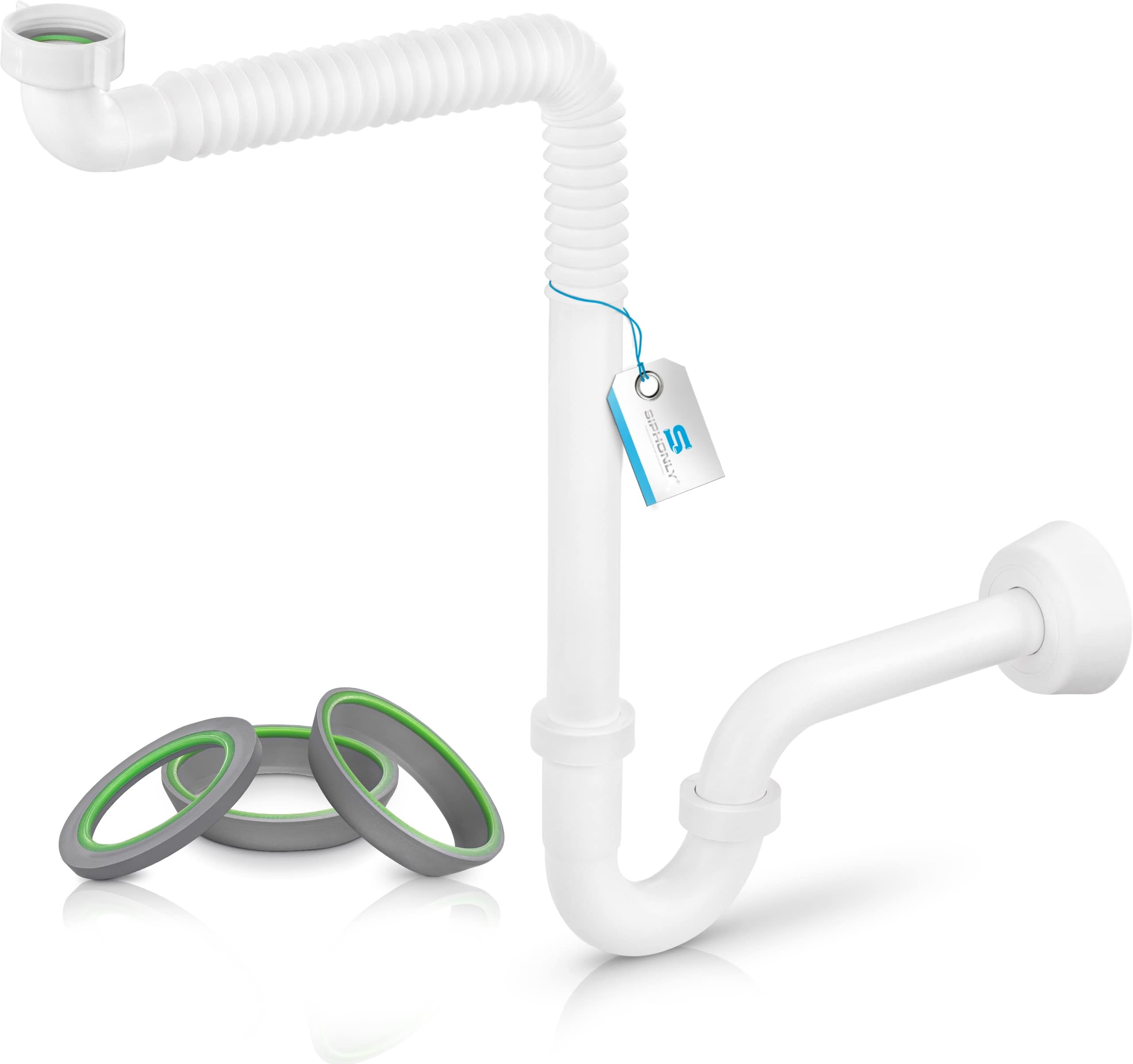 Engelbach® Raumsparsiphon für Waschbecken - Siphon 1 1/4" x 32mm ...