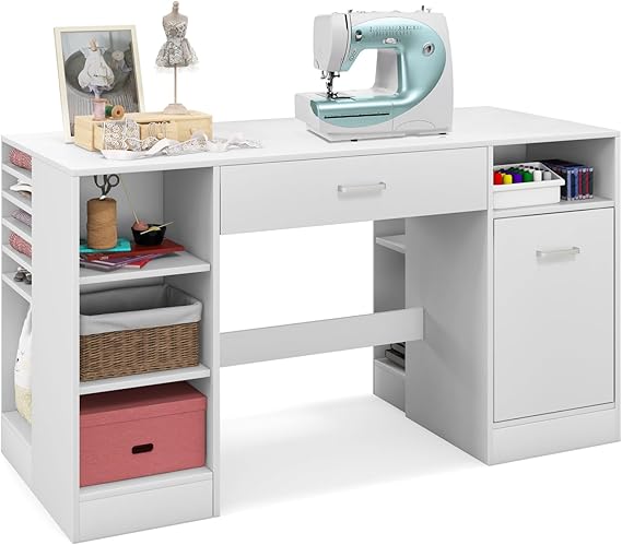 Amazon.com: COSTWAY 53” Artwork Sewing Craft Table, Sewing Machine ...