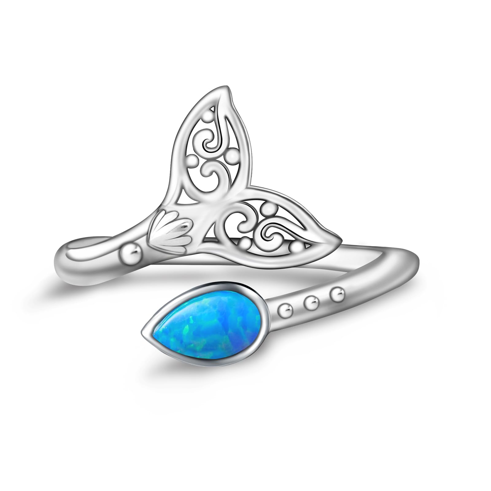 Amazon.com: Helonley Mermaid Ring 925 Sterling Silver - Cute Mermaid ...