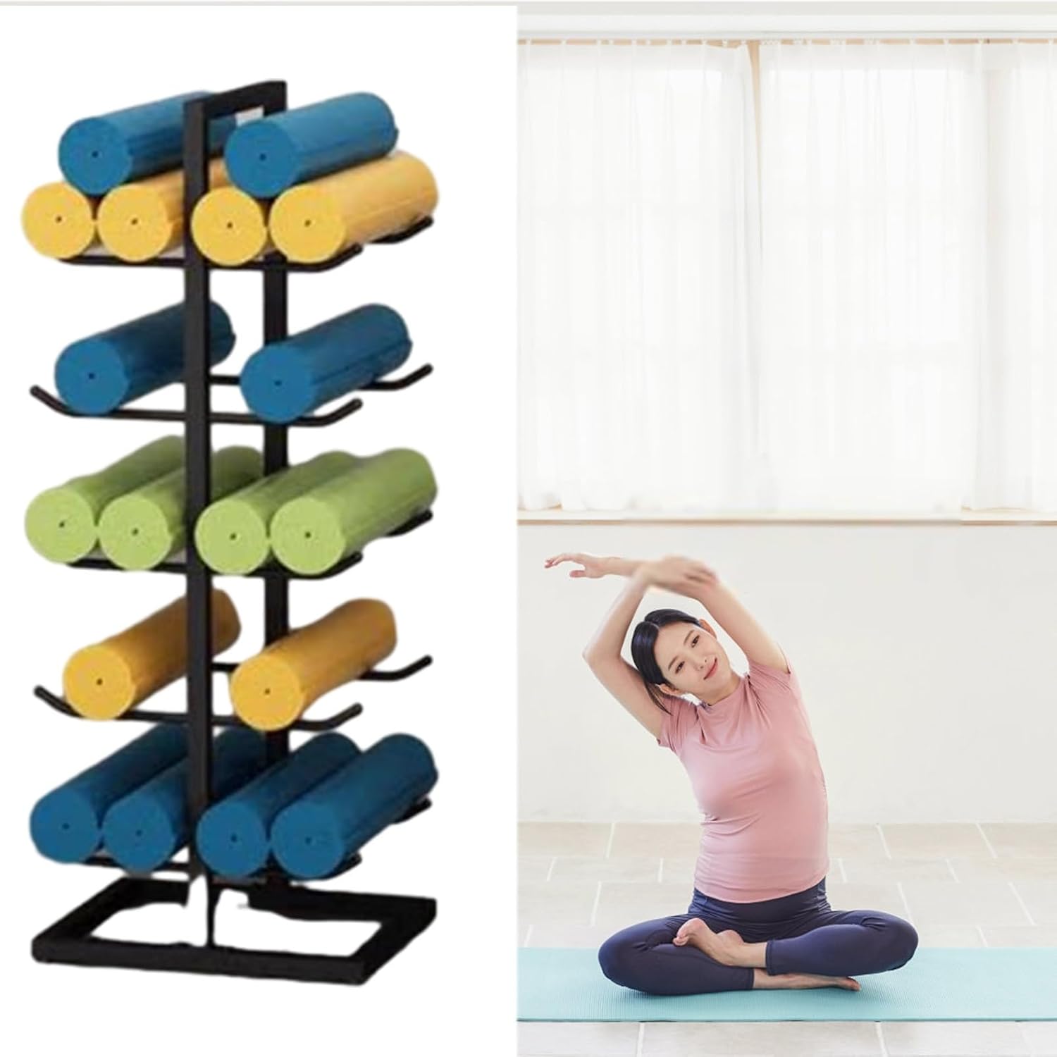 Amazon.com: yoga mat holder Floor-standing Organizer Shelf for Yoga ...