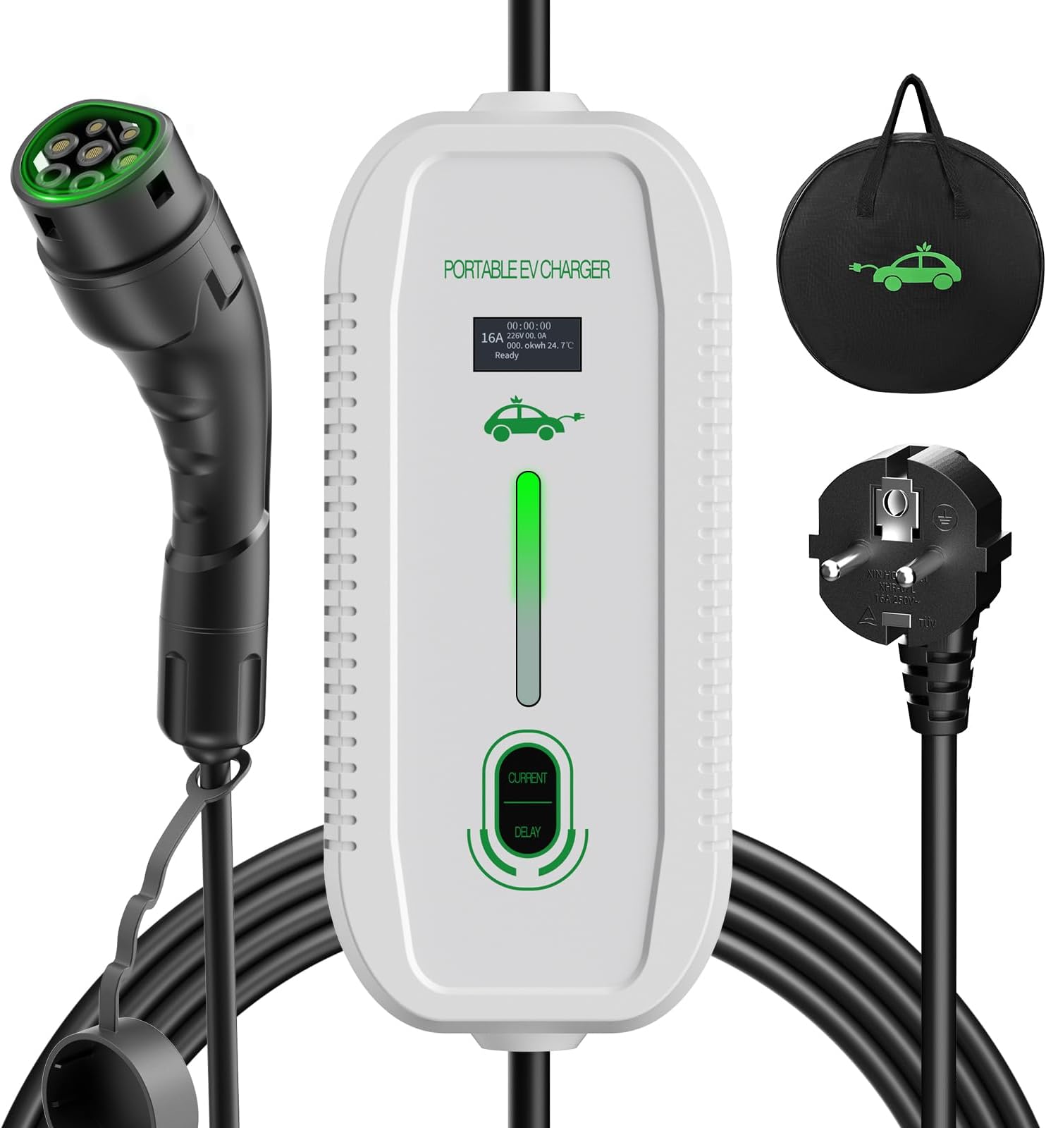 EVJUICION Chargeur Type 2 programmé avec écran 8-16A 3.6KW, Chargeur ...