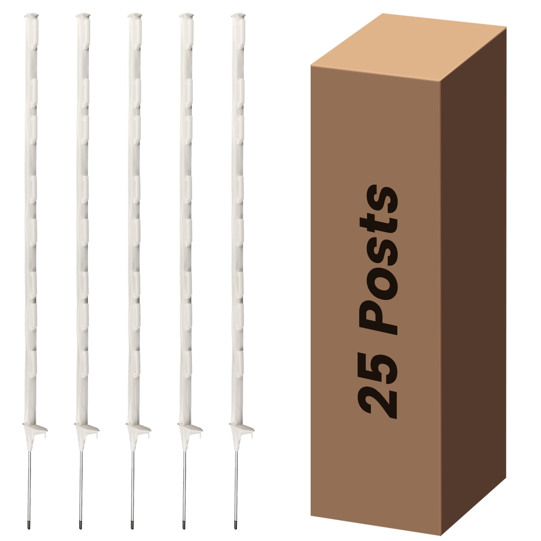 Snapklik.com : 25 Pack Electric Fence Posts, 48 Inch Step In Fence Post ...