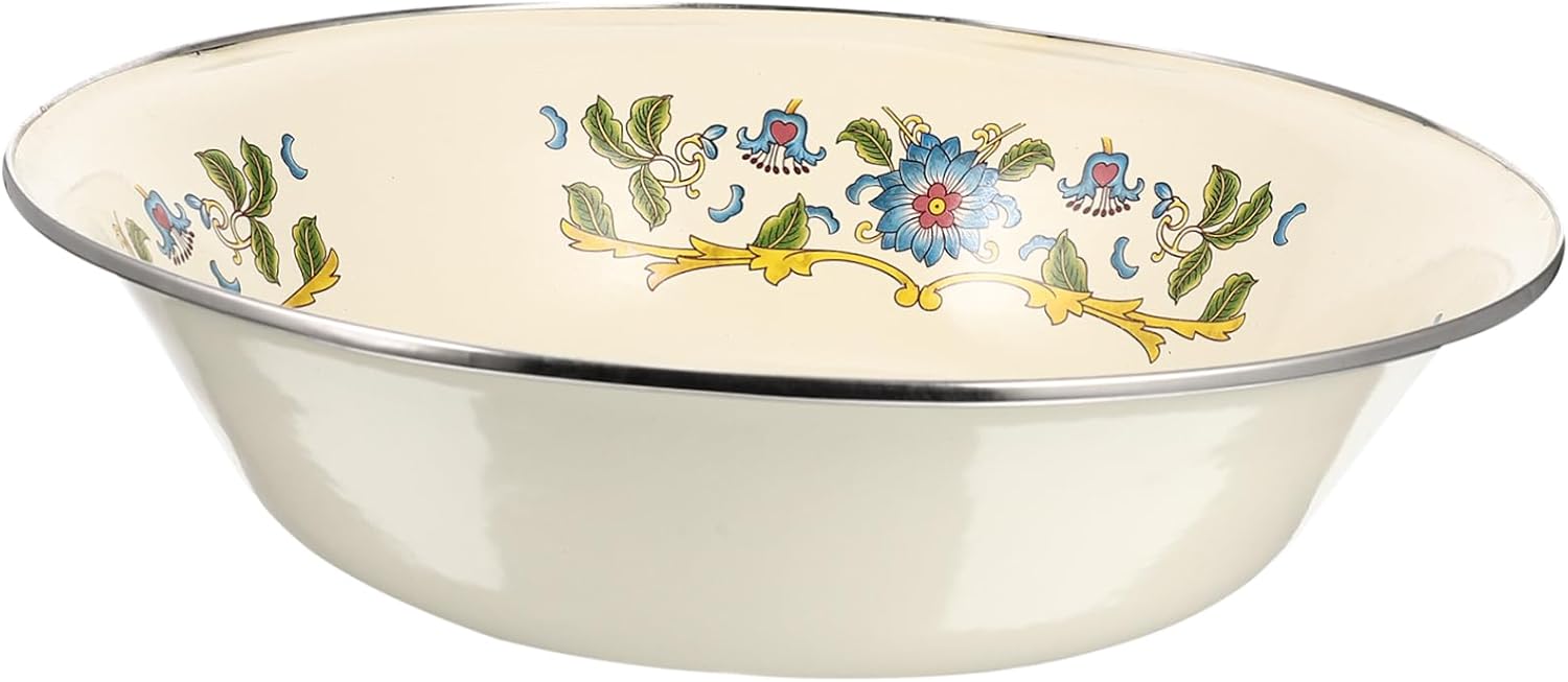 Amazon.com | FUNOMOCYA Enamel Soup Bowl Enamelware Dishes Copper Mixing ...