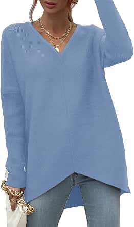 ROYUNA Women's Sweaters 2022 Fall Clothes Oversized Long Batwing Sleeve ...