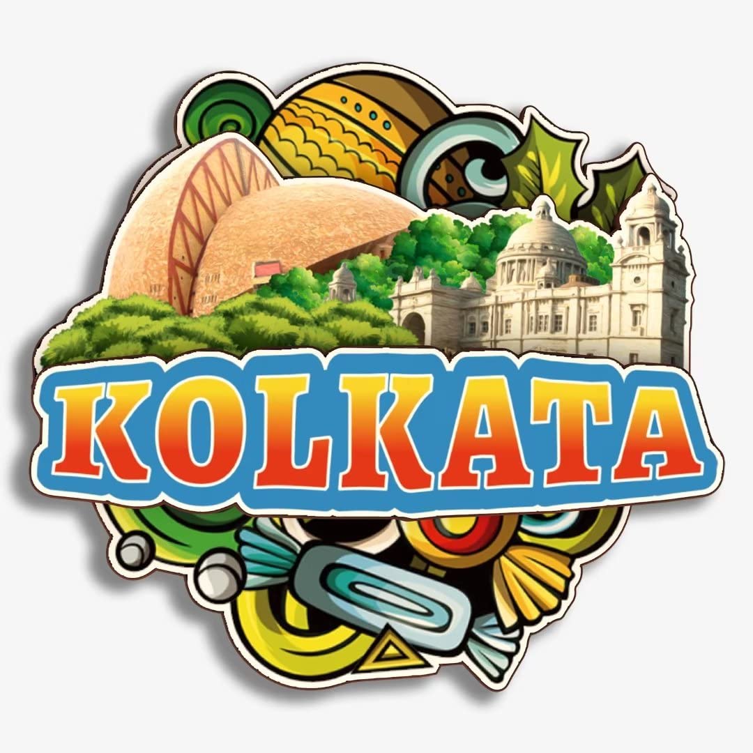 Amazon.com: Kolkata India Fridge Magnet Wooden Collection 3D Wood ...