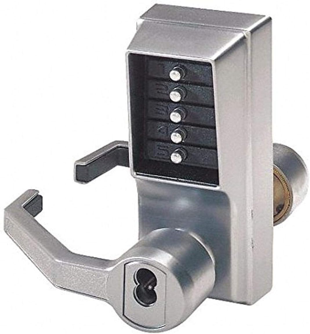 Kaba LL1021R-26D-41 Cylindrical Push Button Lock Lever RIC Ko Lh Us26D ...