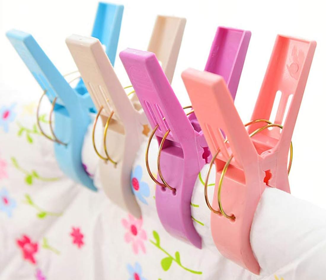 Amazon.com: IPOW 8 Pack Beach Towel Clips,Plastic Quilt Hanging Clips ...