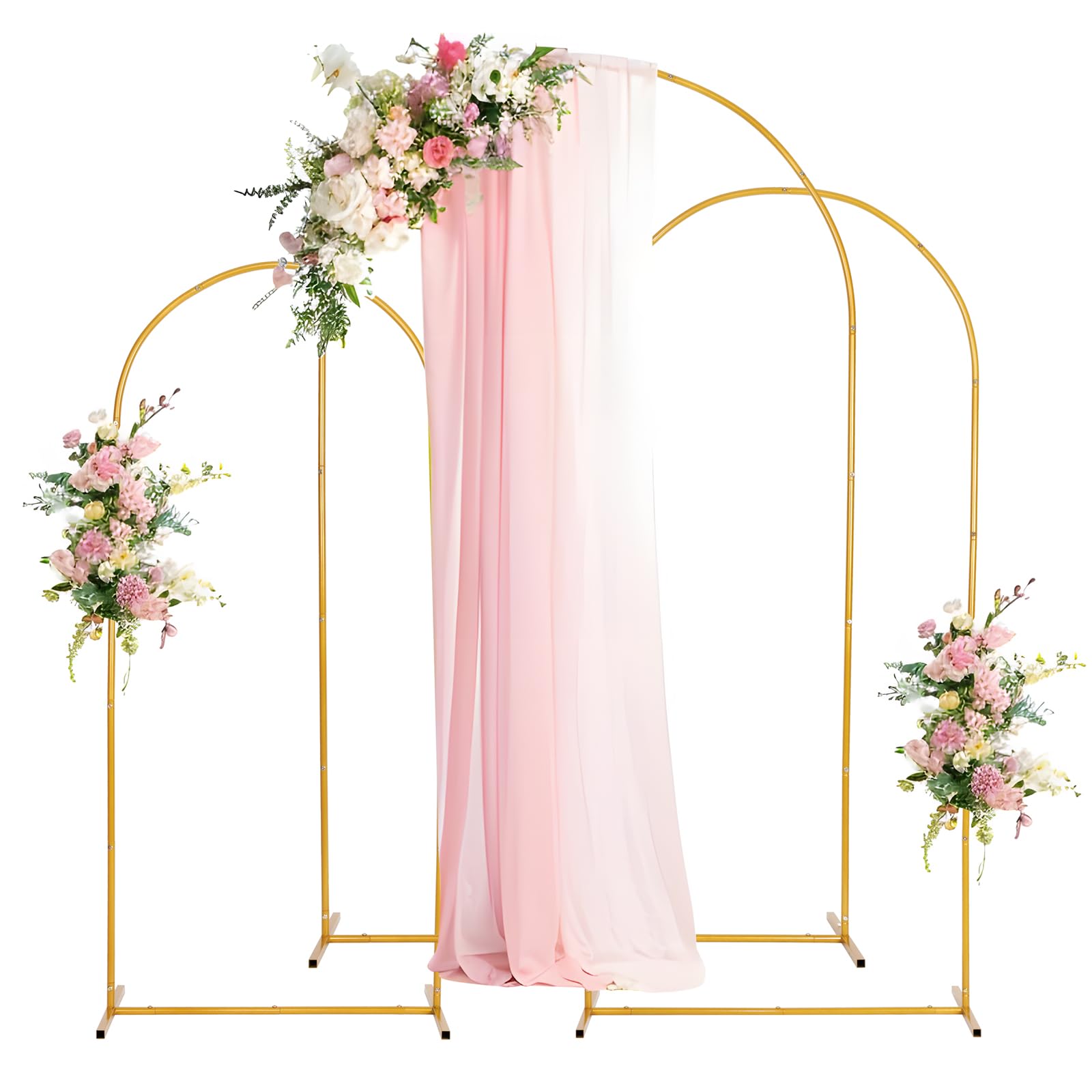 Amazon.com: Liacere Wedding Arch Backdrop Stand 7.2FT, 6.6FT, 6FT Set ...
