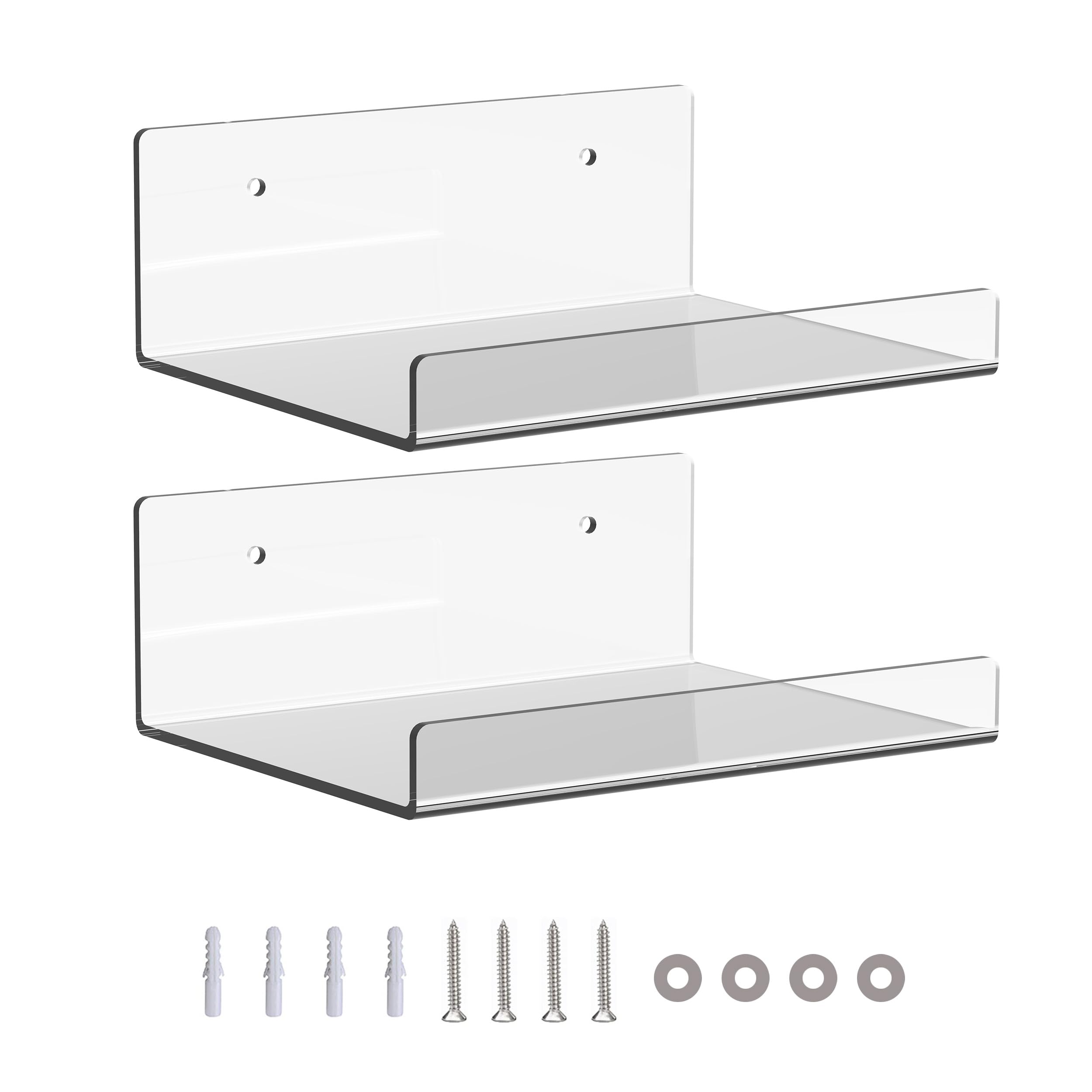 Amazon.com: JDEA 2 Pack 6-inch Wall-Mounted Acrylic Shelves Suitable ...