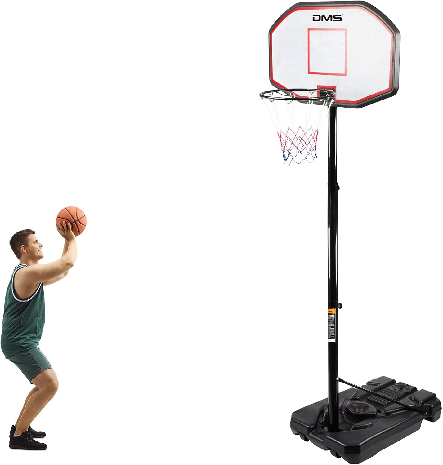 DMS® Basketballkorb - Outdoor und Indoor, Höhenverstellbar (255-360 ...