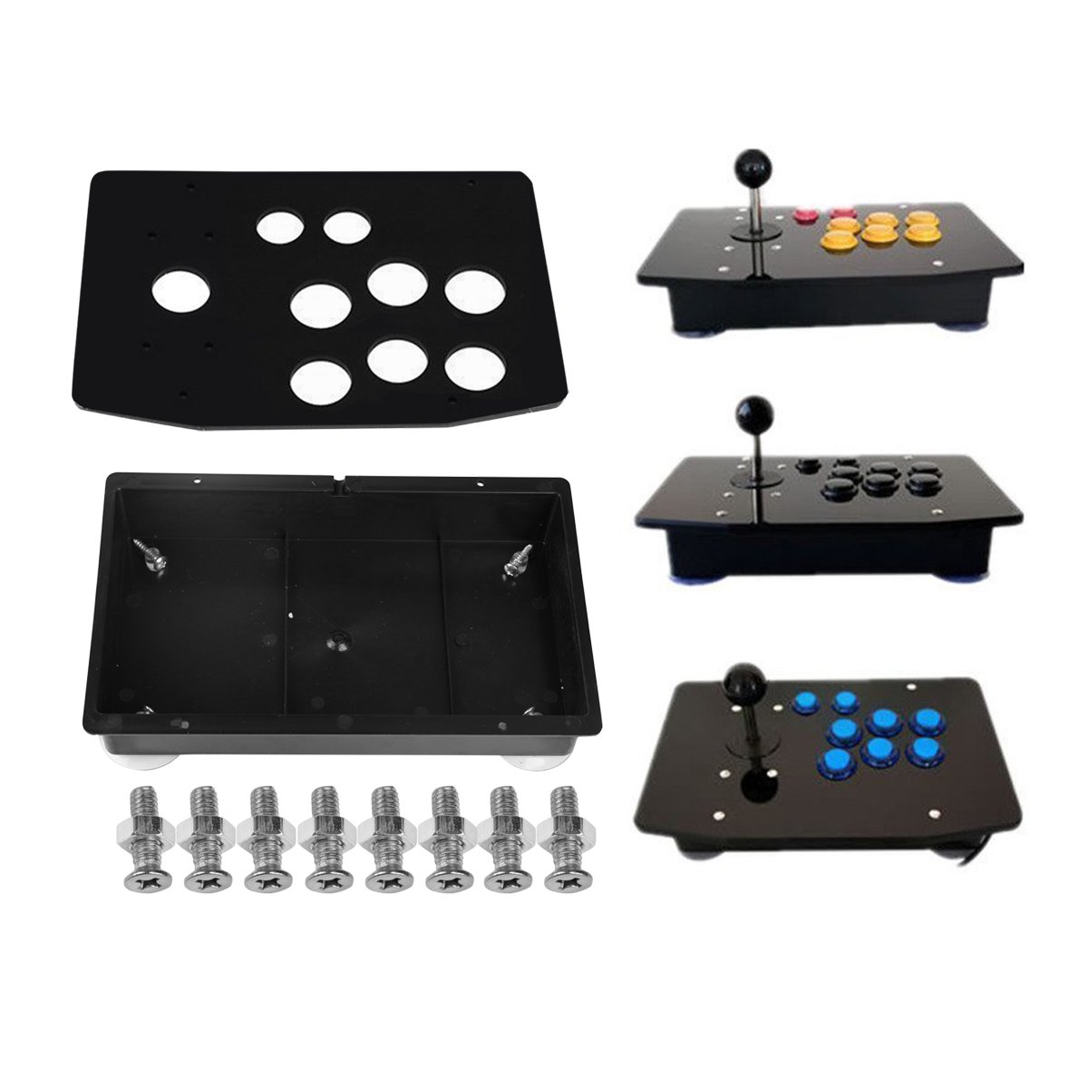 Buy Acrylic Panel and Case Joystick DIY Set Kits Replacement for Arcade ...