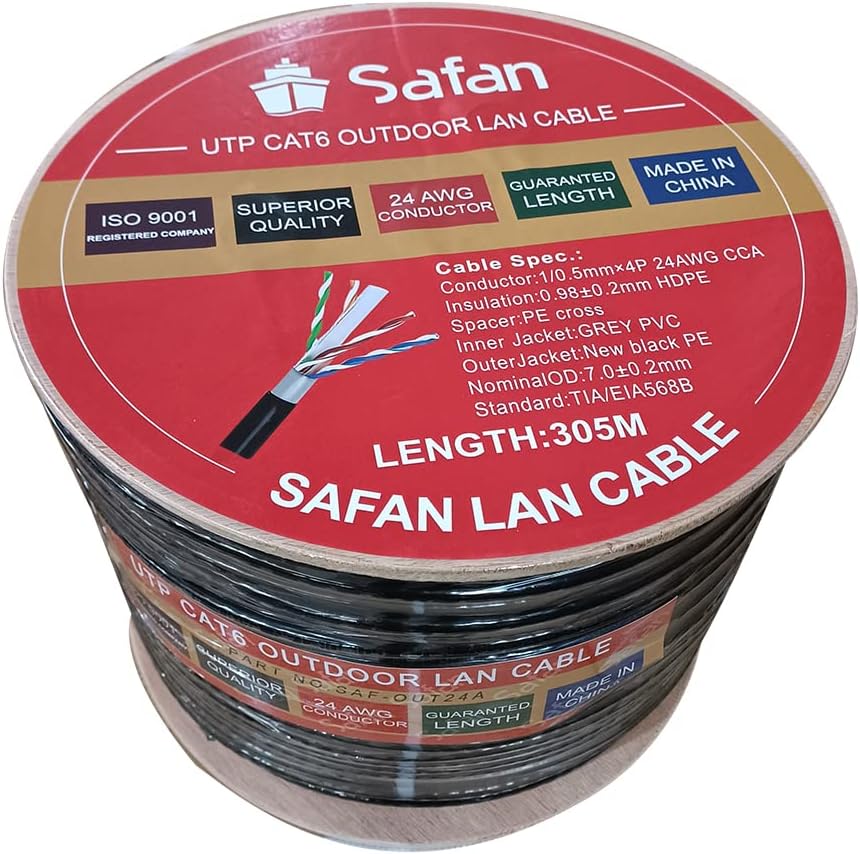 safan Outdoor UTP Cable Network For Ethernet. 305M Spool,Outdoor UTP ...