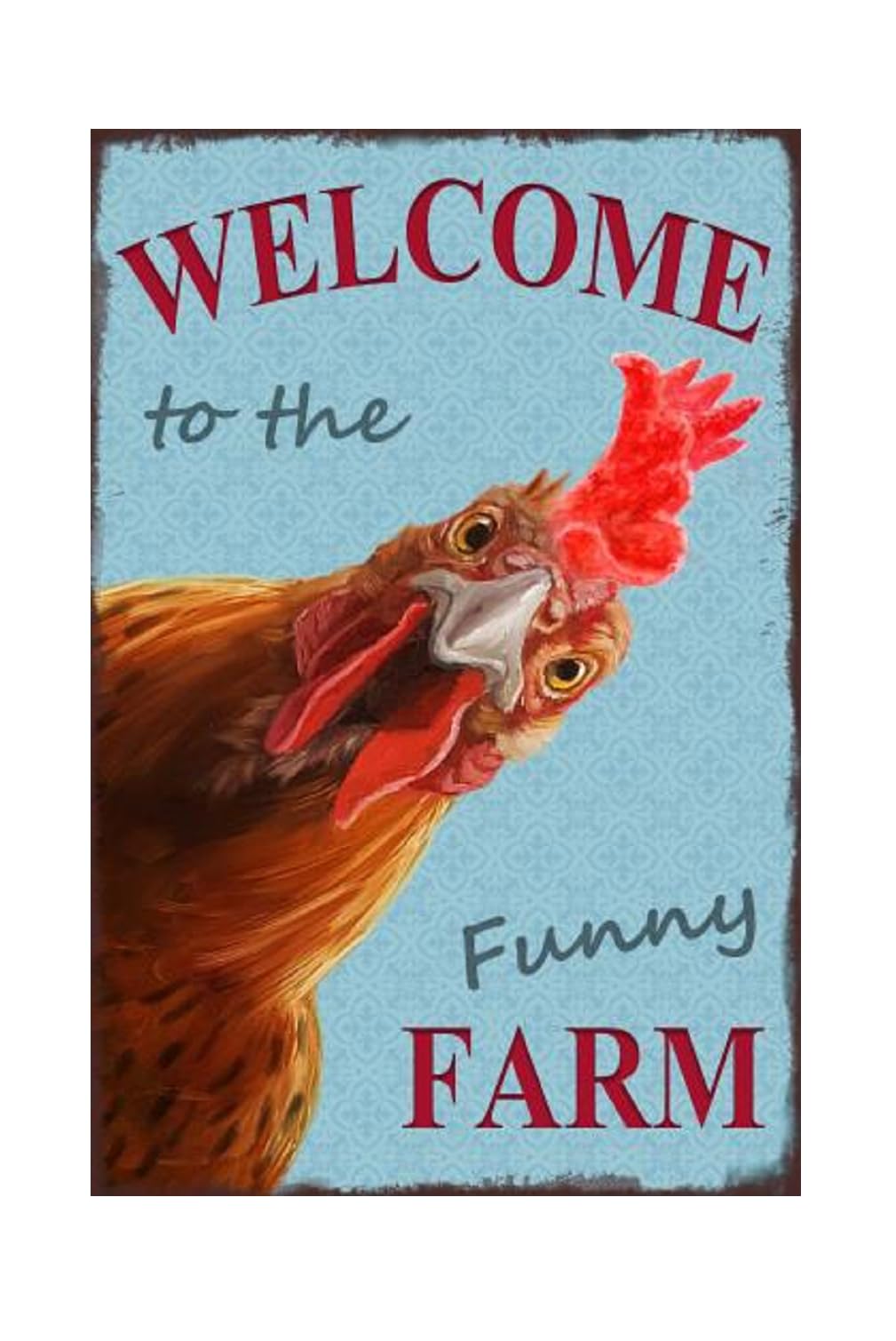 Amazon.com: Funny Chicken Sign, Metal Chicken Coop Tin Signs, Welcome ...