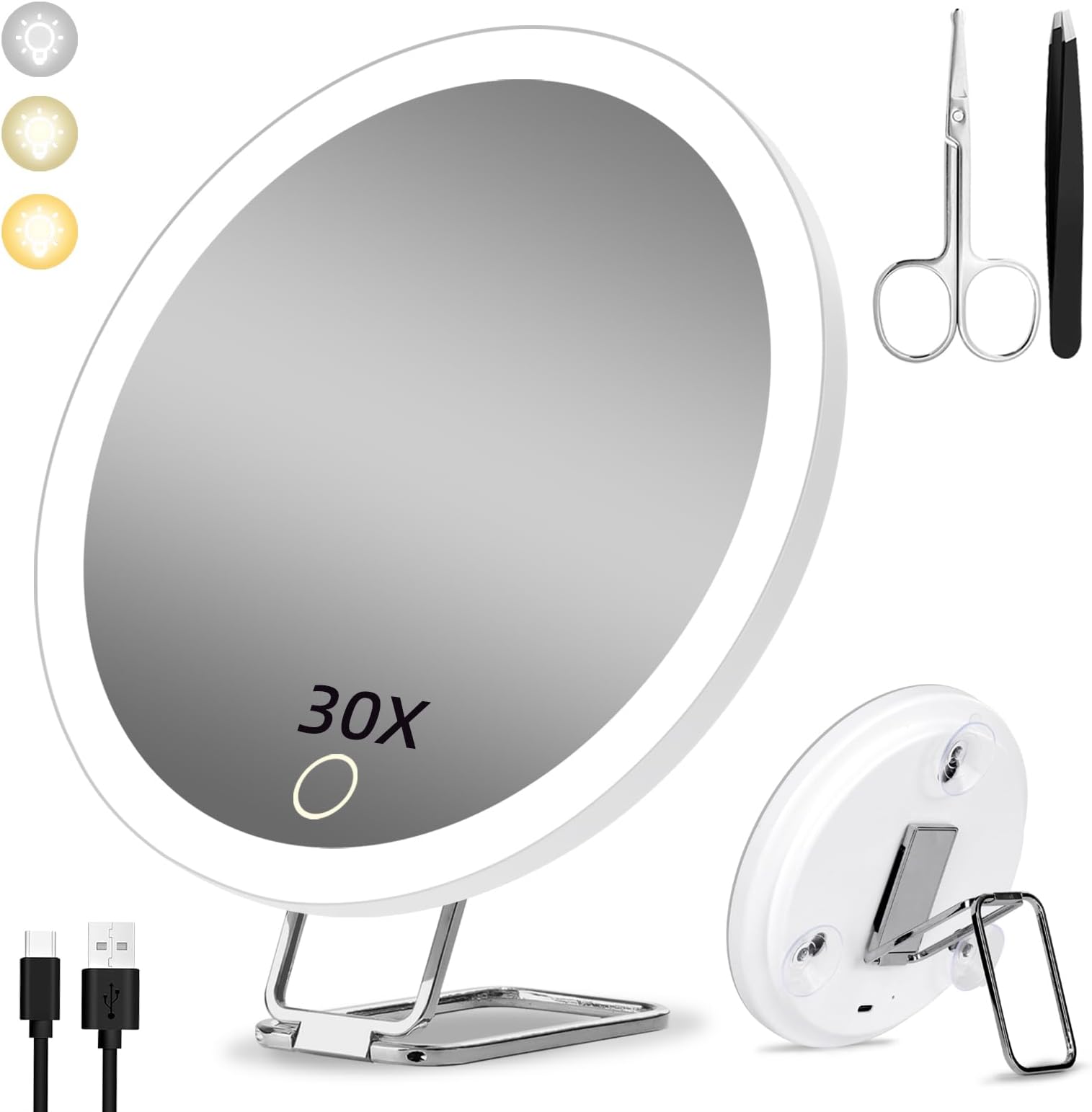 Amazon.com - Fancii LED Lighted Magnifying Makeup Mirror with Double ...