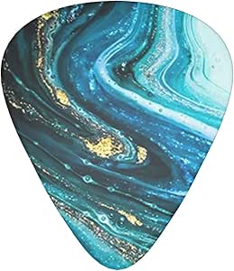 12 Pcs Guitar Picks Stone Blue Gold Marble 3 Different Thicknesses ...