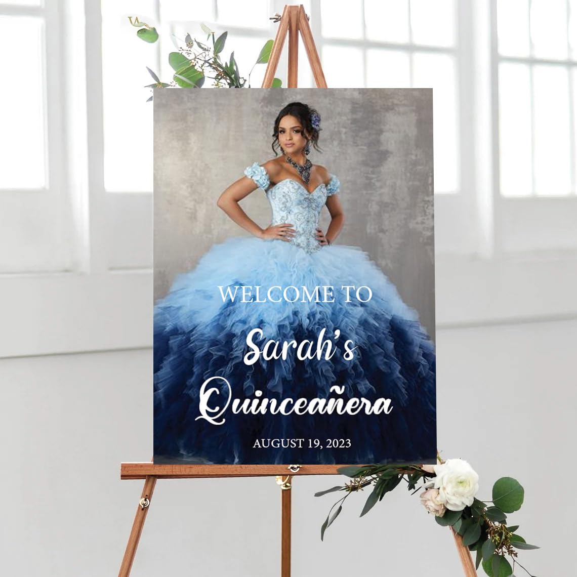 Amazon.com : GLAVICY Personalized Quinceañera Welcome Sign With Photo ...