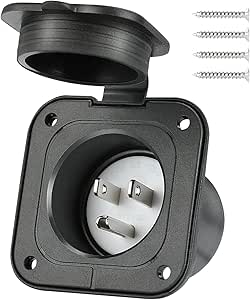 Amazon.com: BA1 15 Amp Shore Power Inlet Plugs 125V Flange Inlet RV ...