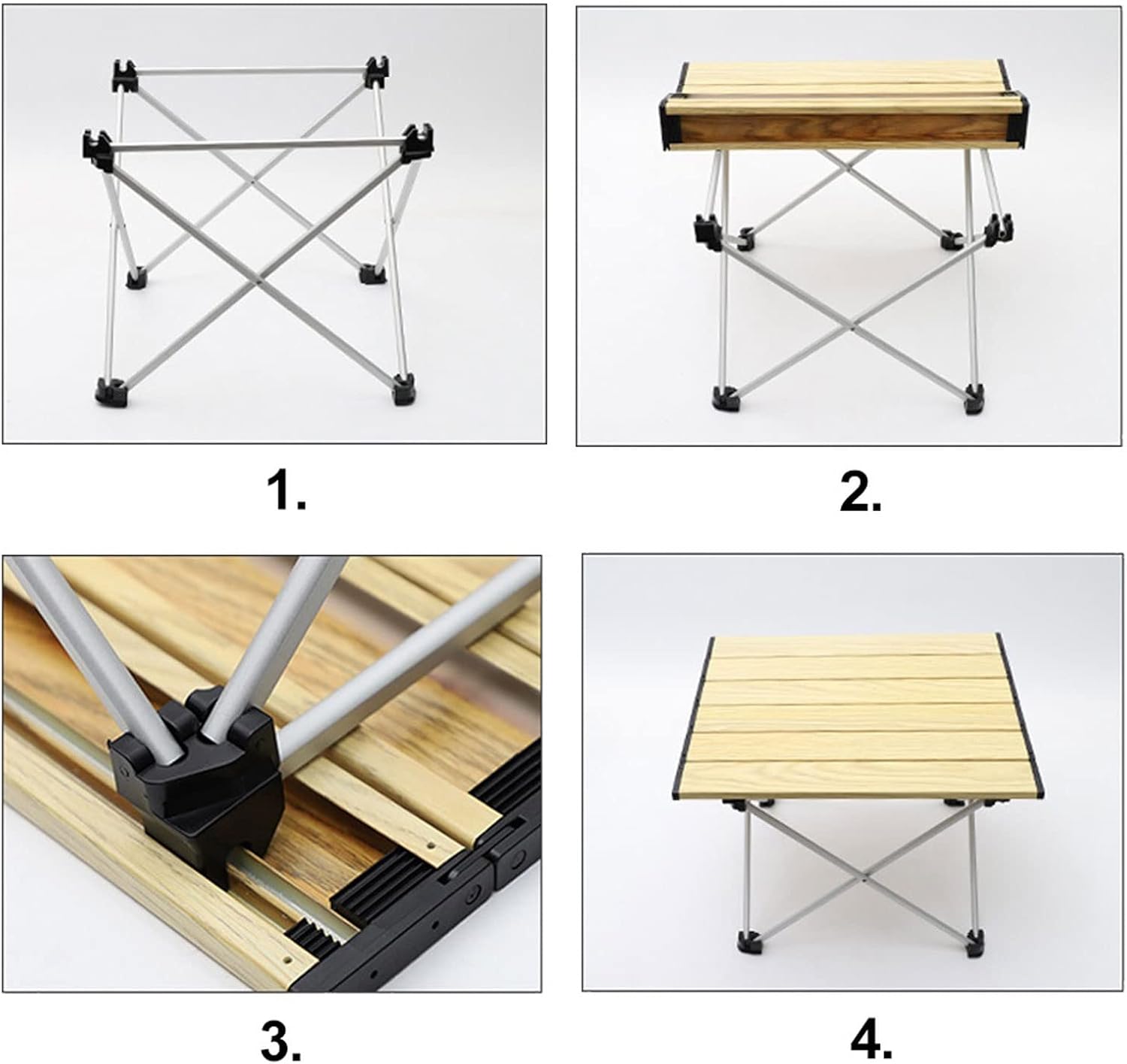 ROOMAN Small Folding Table Portable Picnic Table Outdoor Camping ...