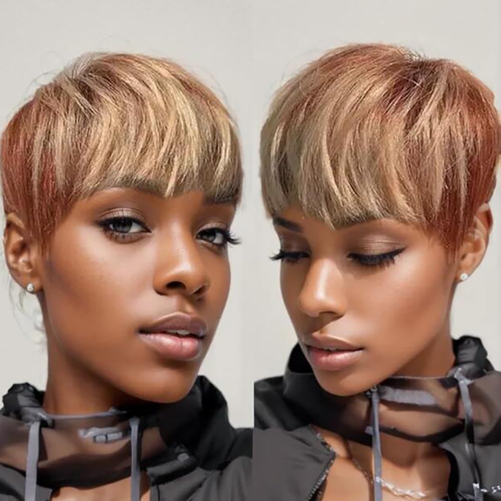 Amazon.com : BeiSDWig Synthetic Short Wigs for Black/White Women ...