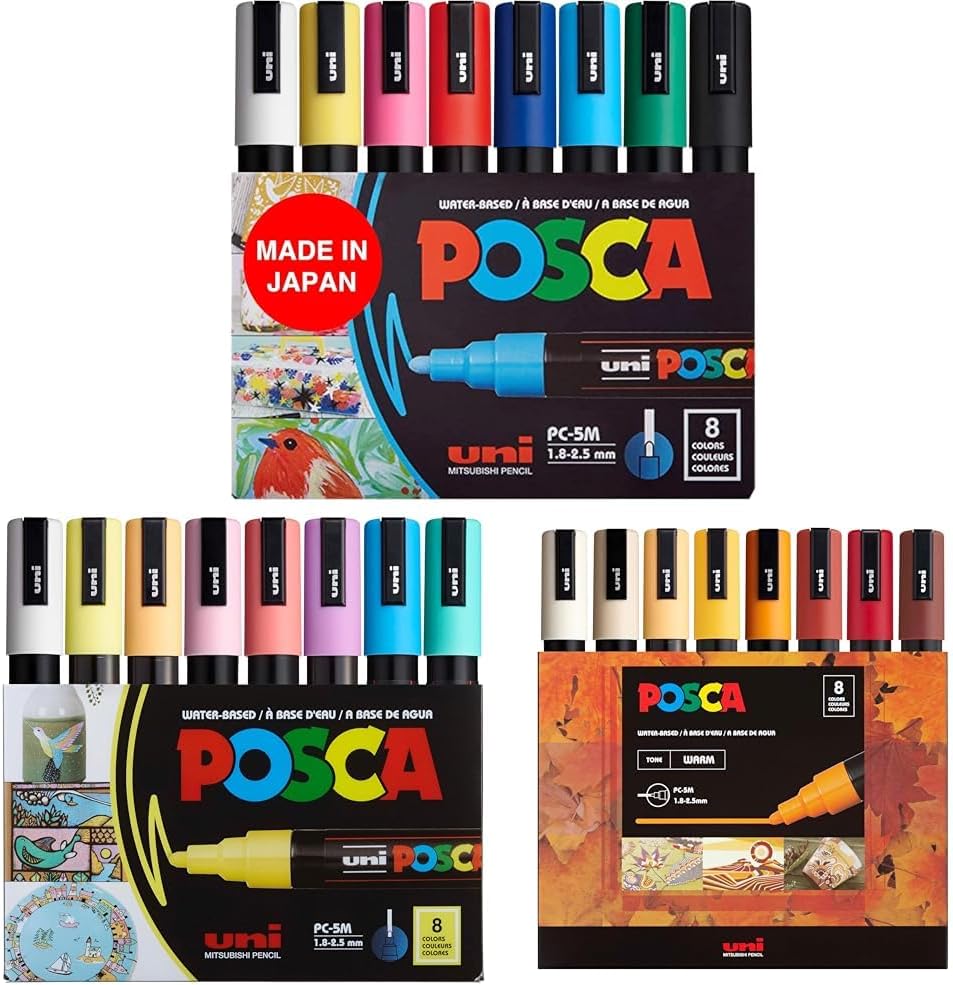 Amazon.com: posca Markers Bundle, 32 Medium Paint Markers 5M - 8 Soft ...