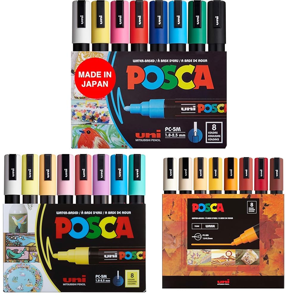 Amazon.com: posca Markers Bundle, 32 Medium Paint Markers 5M - 8 Soft ...