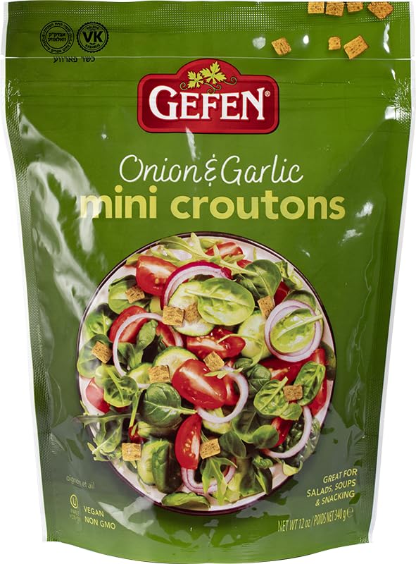 Amazon.com : Gefen Onion Garlic Mini Croutons, 12 oz | Mini Croutons ...