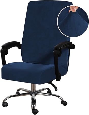 Amazon.com: H.VERSAILTEX Velvet Office Chair Cover Stretch Computer ...