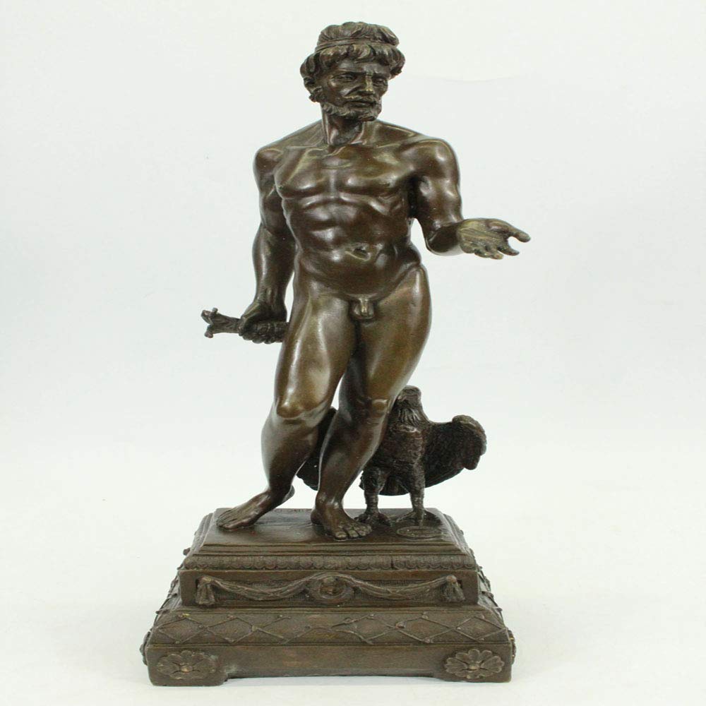 Buy Fascinating Bronze Sculpture Nude Roman Man Standing with Bird ...