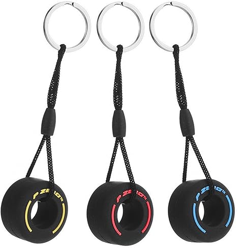 GSDGV 3 Pcs Racing Car Wheel Keyring, Mini Tyre Keyring, Fashion Ultra Soft Rubber Tire Key Ring ...