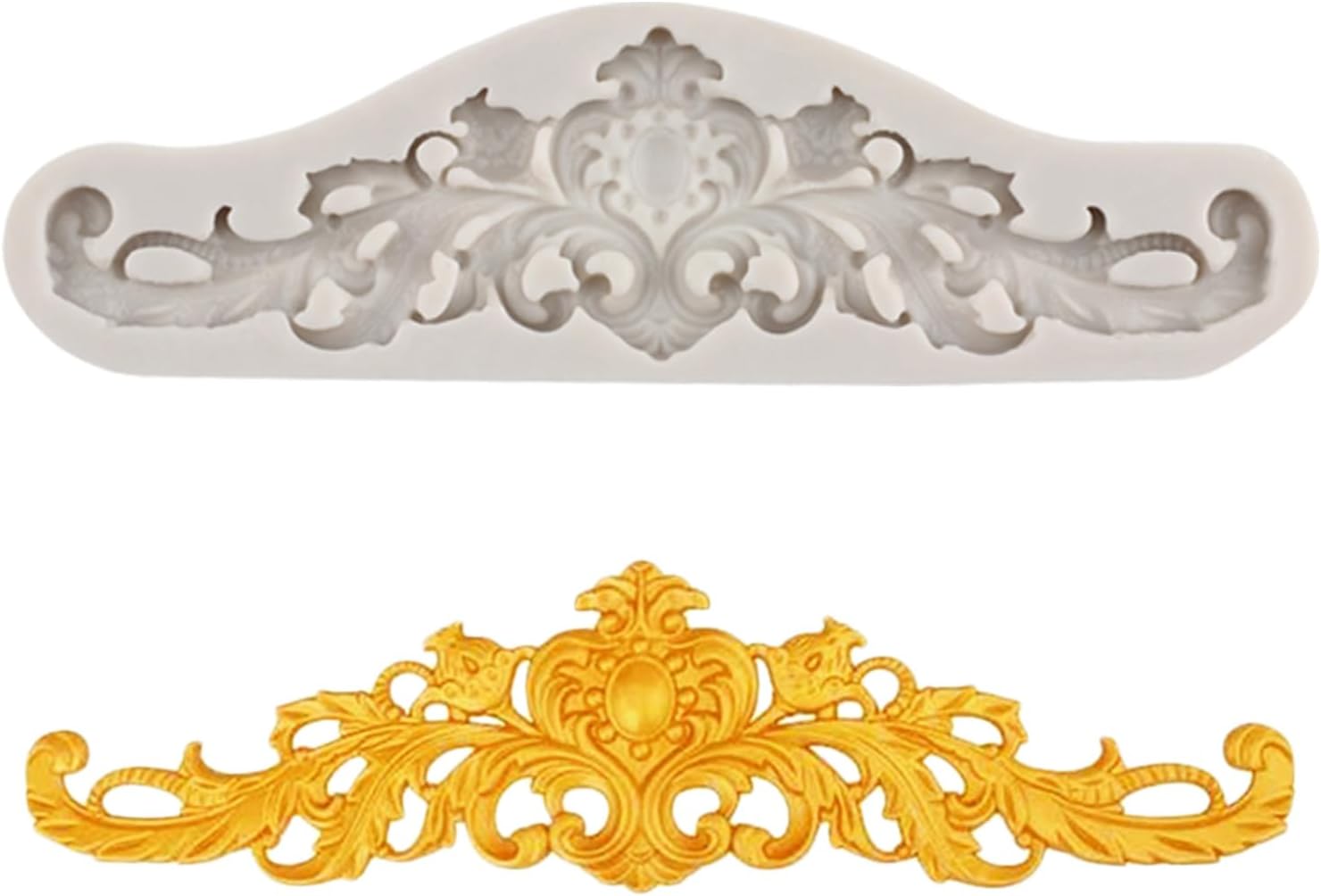 Amazon.com: MINFEIDMS Baroque Fondant Molds Silicone Border Chocolate ...