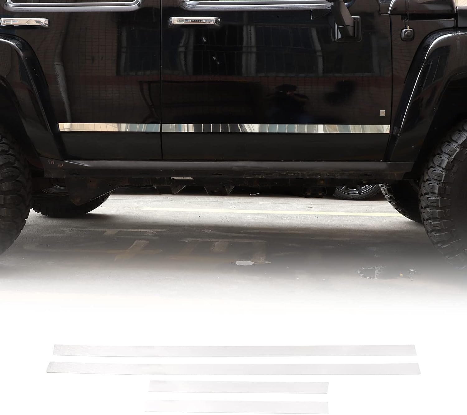 Amazon.com: 4 PCS Stainless Body Molding Insert Trim Kit, with Hummer ...