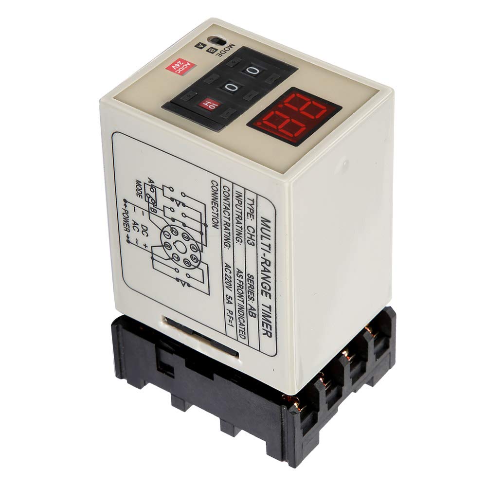 Delay Timer Relay, Digital Delay Timer Relay AH3-DM Dual Mode 0.01S-99H ...